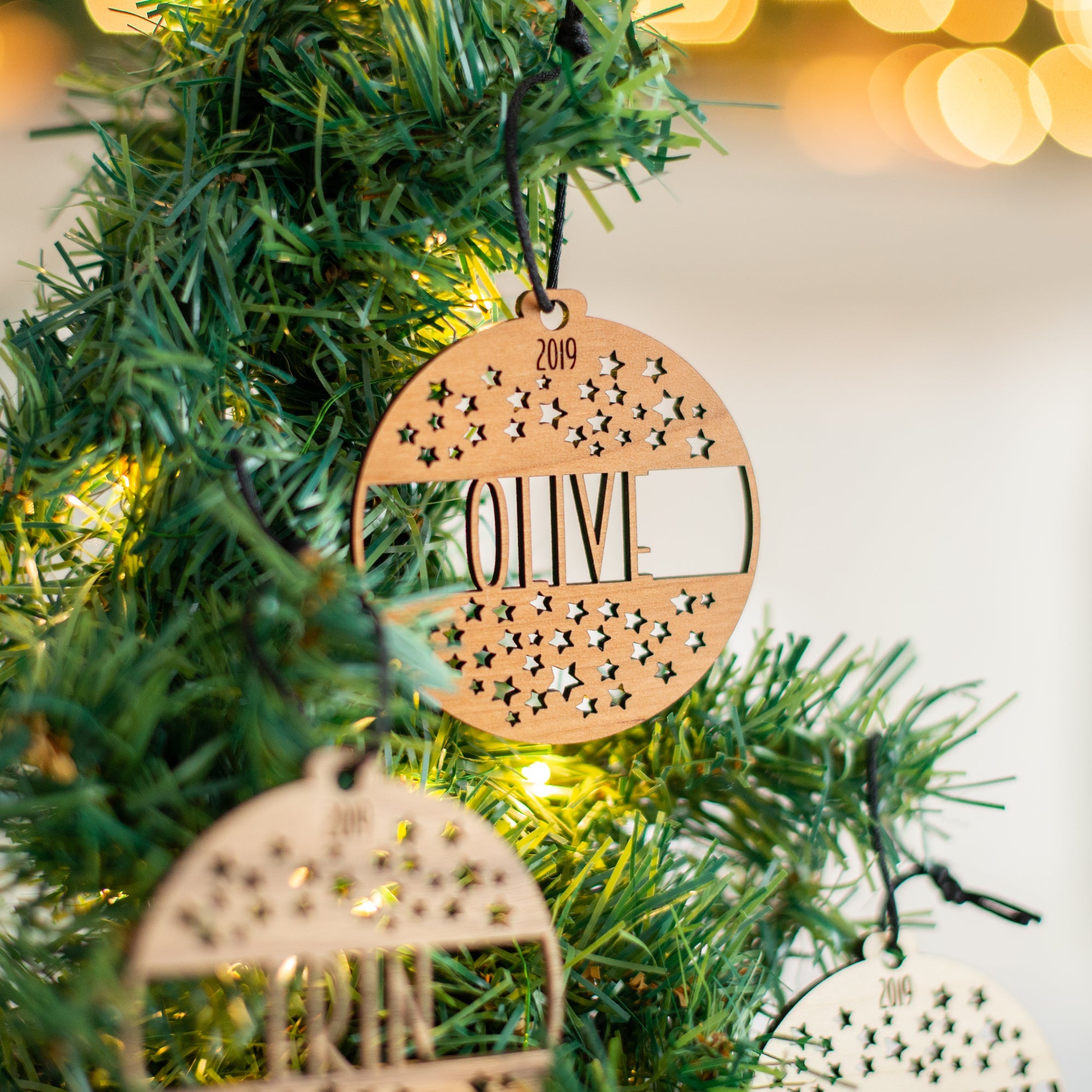 Custom Wood Ornaments: Star Design by LeeMo Designs