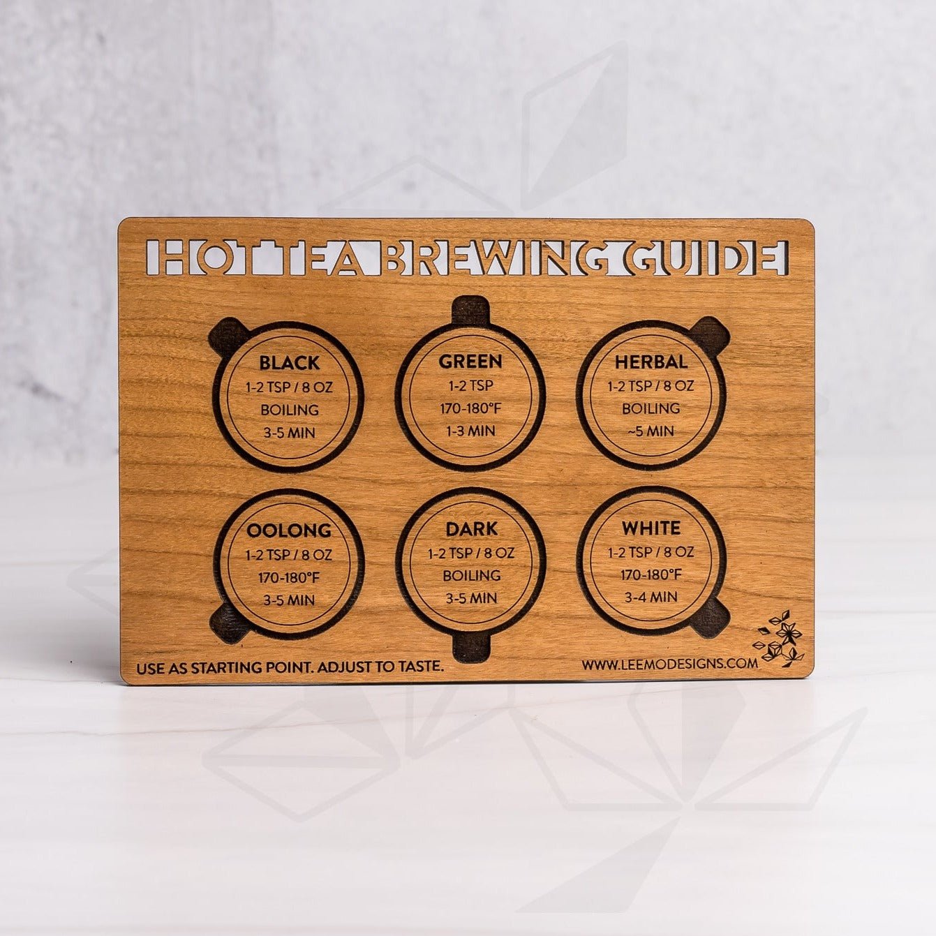 Tea Brewing Temperatures Kitchen Magnet by LeeMo Designs